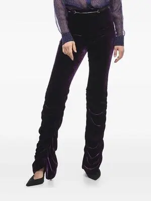 Gucci Velvet Ruched Trousers - Purple