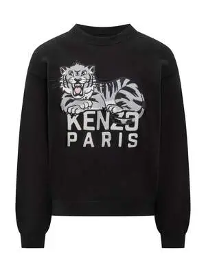 Kenzo Mini Tiger Graphic Knit Sweater - Black