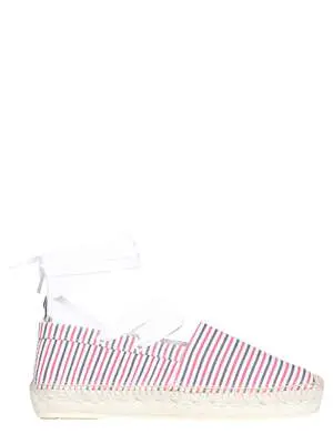 Thom Browne Seersucker Cotton Espadrilles With Tie Fastening - Multicolour
