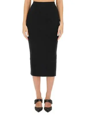 Alexander McQueen Ribbed Knit Pencil Skirt - Black