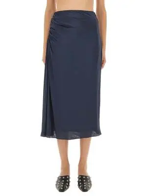 Theory Draped Midi Skirt - Blue