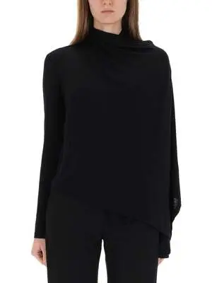 Helmut Lang Long-sleeve Scarf Top - Black