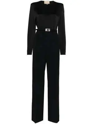 Gucci Satin Square G Belt Jumpsuit