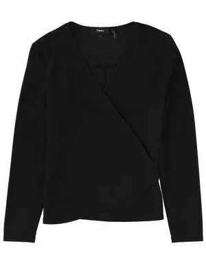 Theory Wrap Front Long Sleeve Top