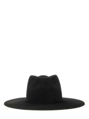 Ruslan Baginskiy Logo Detail Felt Fedora Hat - Black