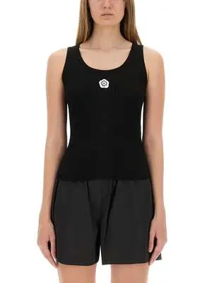 Kenzo Embroidered Boke Flower 2.0 Ribbed Tank Top - Black