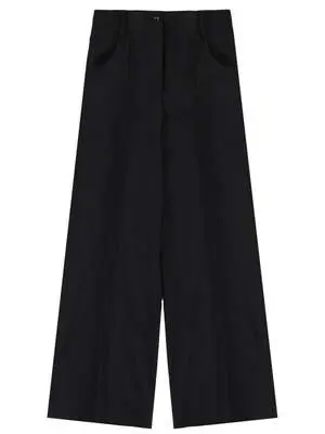 Theory Wool-blend Straight-leg Pants - Black