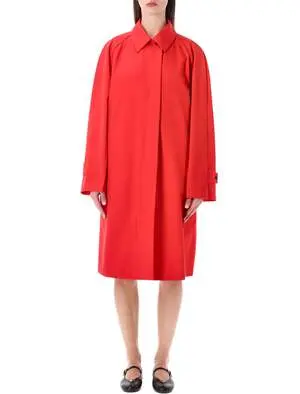 Prada Single-breasted Gabardine Coat - Red