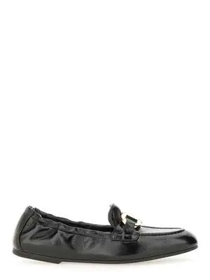 FERRAGAMO Jodie Leather Loafers - Black