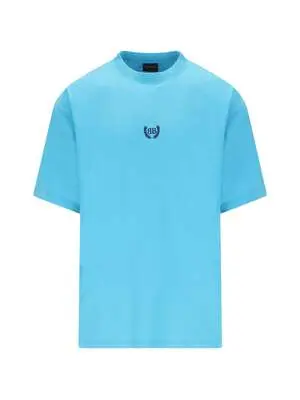 Balenciaga Balenciaga Logo T-Shirt With Classic Graphic Design Light Blue