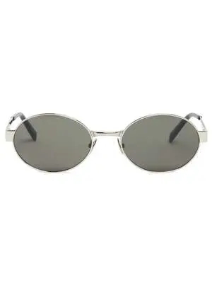 Saint Laurent Engraved Temples Sunglasses - Silver