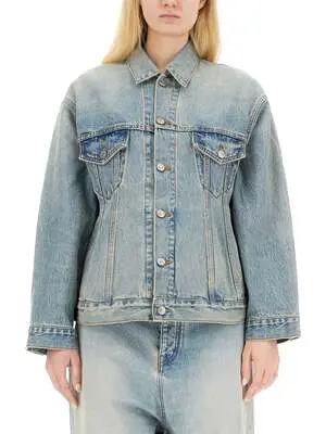 Balenciaga Hourglass Jacket In Japanese Cotton - Denim
