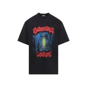 Balenciaga Medium Fit Fashion T-shirt For - Black