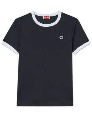 Kenzo Round Neck Embroidered Logo Badge T-shirt - Nero