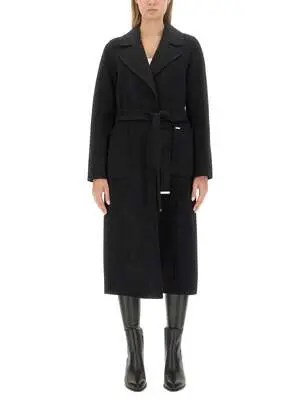 Michael Kors Wool Blend Trench Coat - Black