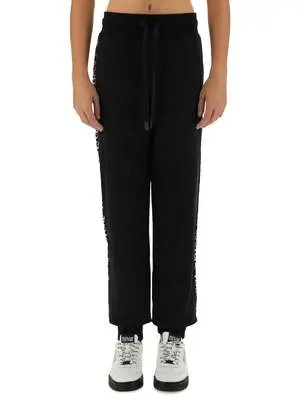 Versace Jogging Pants With Logo Detail - Black