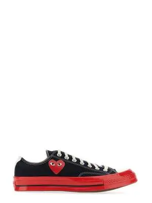 CONVERSE X COMME DES GARONS PLAY Comme Des Garçons Play Converse Heart Print Flat Sneakers - Black