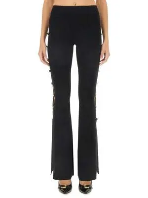 Versace Knit Pants With Button Detail - Black