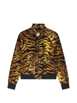 Kenzo Tiger' Track Jacket In Velvet Jacquard - Marigold