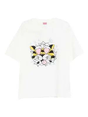 Kenzo Oversized Wild Tiger Graphic T-shirt - White