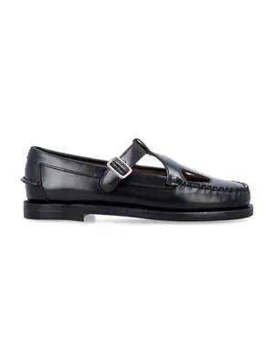 SEBAGO Angelina Leather Mary Jane Moccasins - Black