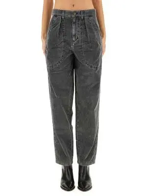 MARANT ETOILE High-waisted Tapered Jeans With Curved Seam Detailing