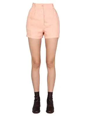 Aspesi Wide Leg Linen Shorts With Belt