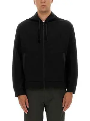 Premiata Zip-up Cotton Hoodie - Black