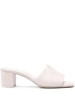 Alexander McQueen 55mm Block Heel Embossed Sandals - Clayclay