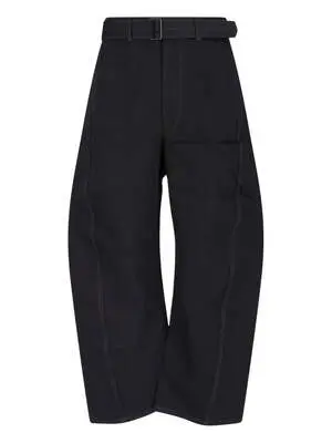 LEMAIRE Twisted Belted Pants In Denim - Black