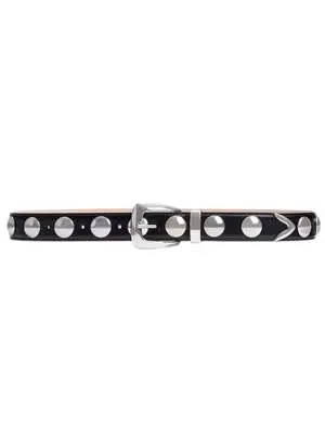 Khaite Adjustable Studded Leather Belt - Nero