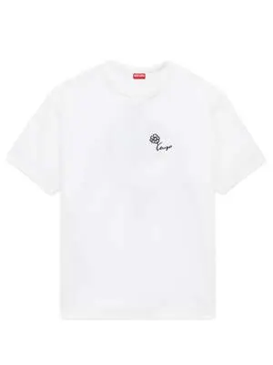 Kenzo Classic Crew Neck T-shirt With Signature Embroidery Size - Bianco