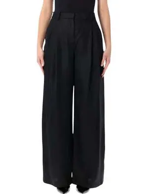 THE FRANKIE SHOP High-rise Pleated Wide-leg Trousers - Black