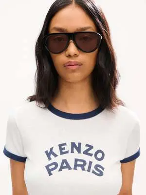 Kenzo KENZO Contrasting Rib Graphic Tee Bianco
