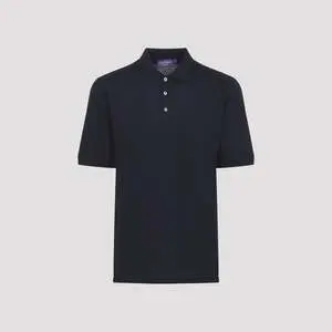 Ralph Lauren Purple Label Custom Fit Piqué Polo Shirt - Blue