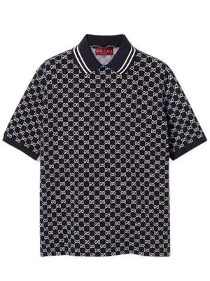 Gucci Classic Jacquard Polo Shirt Size - Blu