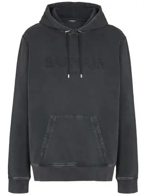 Balmain Vintage Embroidered Hoodie Fw25 Collection - Gris