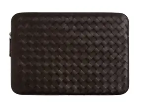 Bottega Veneta Woven Calfskin Leather Document Holder - Brown