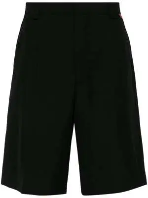 Gucci Wool Blend Shorts With Web Loop - Black