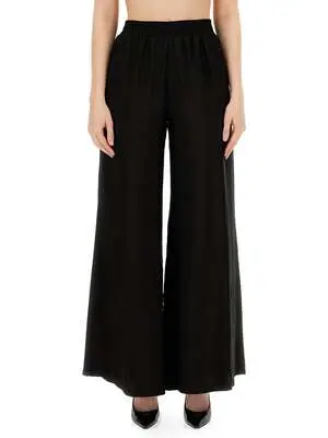 Fabiana Filippi Linen Cloth Wide Leg Trousers - Black