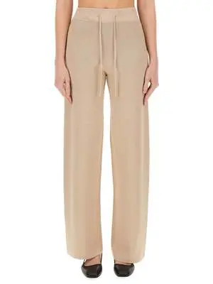 Fabiana Filippi Organic Cotton And Lurex Trousers For 180cm Tall - Beige