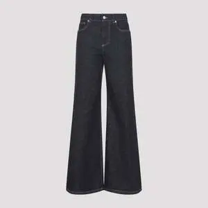 Marni Embroidered Wide Leg Trousers - Blue