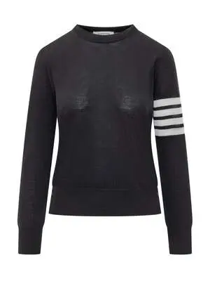 Thom Browne Pullover Rethexed Fit Mini With Quattro Band - Navy