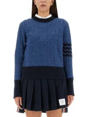 Thom Browne Fine Merino Wool 4-bar Sweater