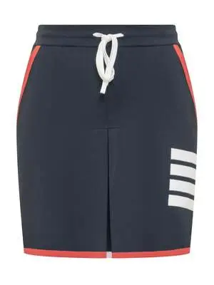 Thom Browne Mini Skirt With 4-bar Detailing - Navy