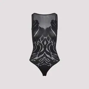 Wolford Sleeveless Bodysuit With Sheer Panel Detailing - Black