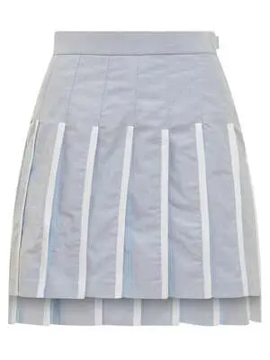 Thom Browne Pleated Mini Skirt - Lightblue