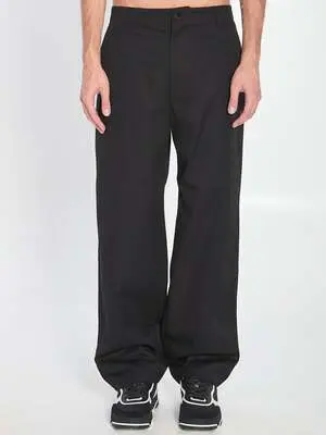 Gucci Cotton Twill Trousers With Web Detail - Black