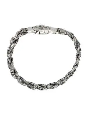 Emanuele Bicocchi Large Diamond-cut Flat Braided Bracelet