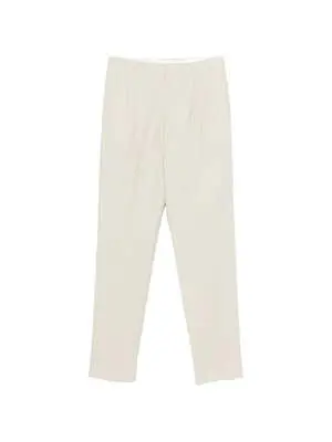 LARDINI Tailored Cotton And Silk Blend Trousers - Beige